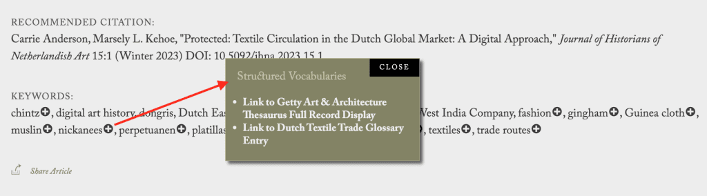 The Dutch Textile Trade Project and the Development of JHNA’s Digital Art History Capabilities ...